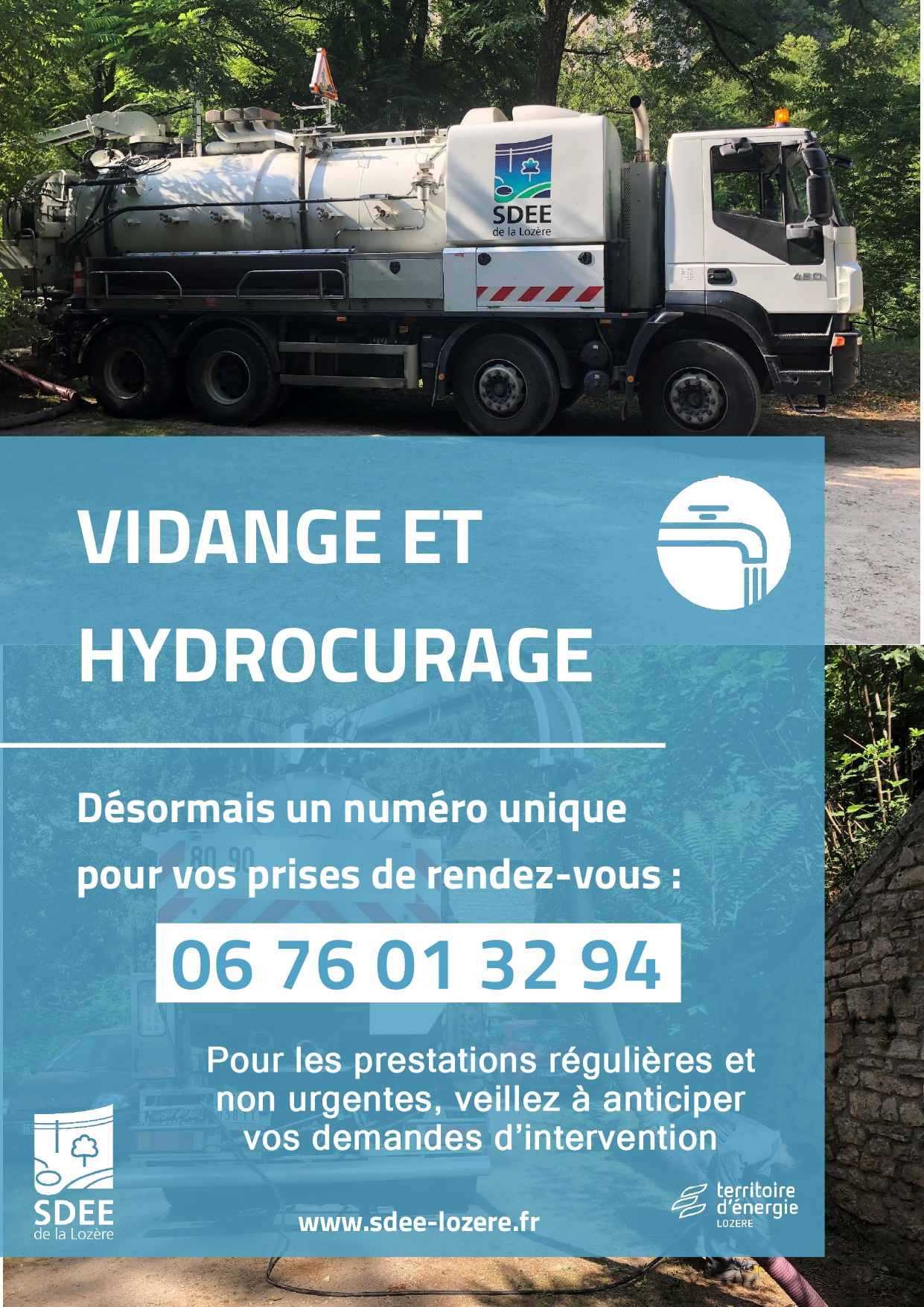 SDEE : vidange et hydrocurage - Saint-Étienne du Valdonnez